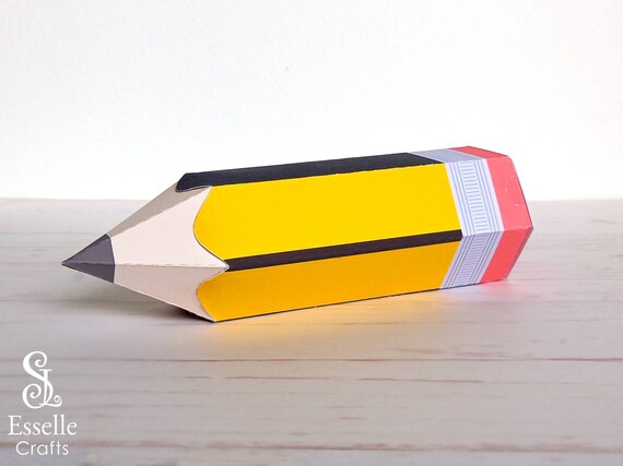 School Pencil Box With Eraser PDF Template. Back to School. | Etsy