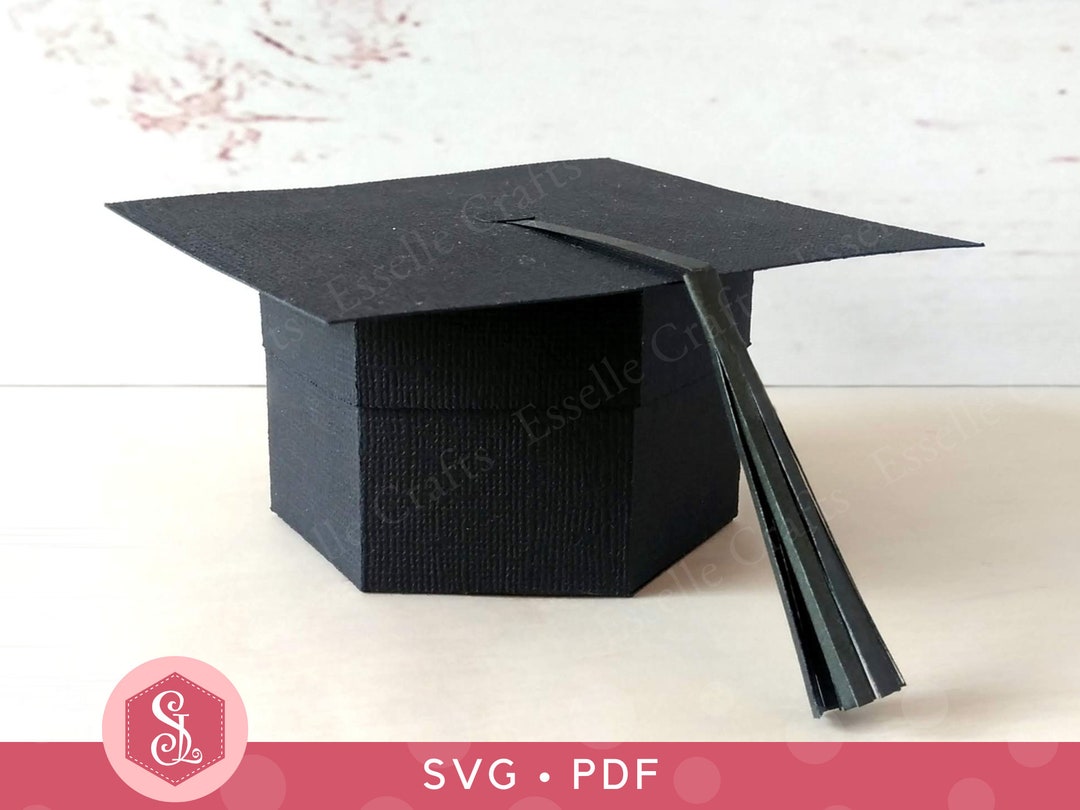 Graduation Cap Gift Box SVG PDF Templates. Mortar Board Gift Box ...