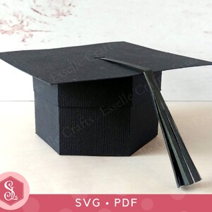Graduation Cap Gift Box SVG PDF Templates. Mortar Board Gift Box ...