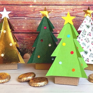 Christmas Tree Favour Box SVG PDF Template. Treat Box. - Etsy UK