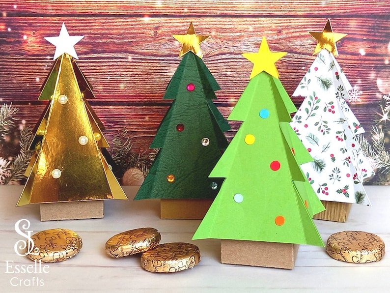Christmas Tree Favour Box SVG PDF Template. Treat Box. - Etsy UK