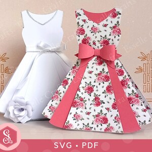 Dress Favour Box SVG + PDF Templates. 1950s Dress Gift Box. Wedding ...
