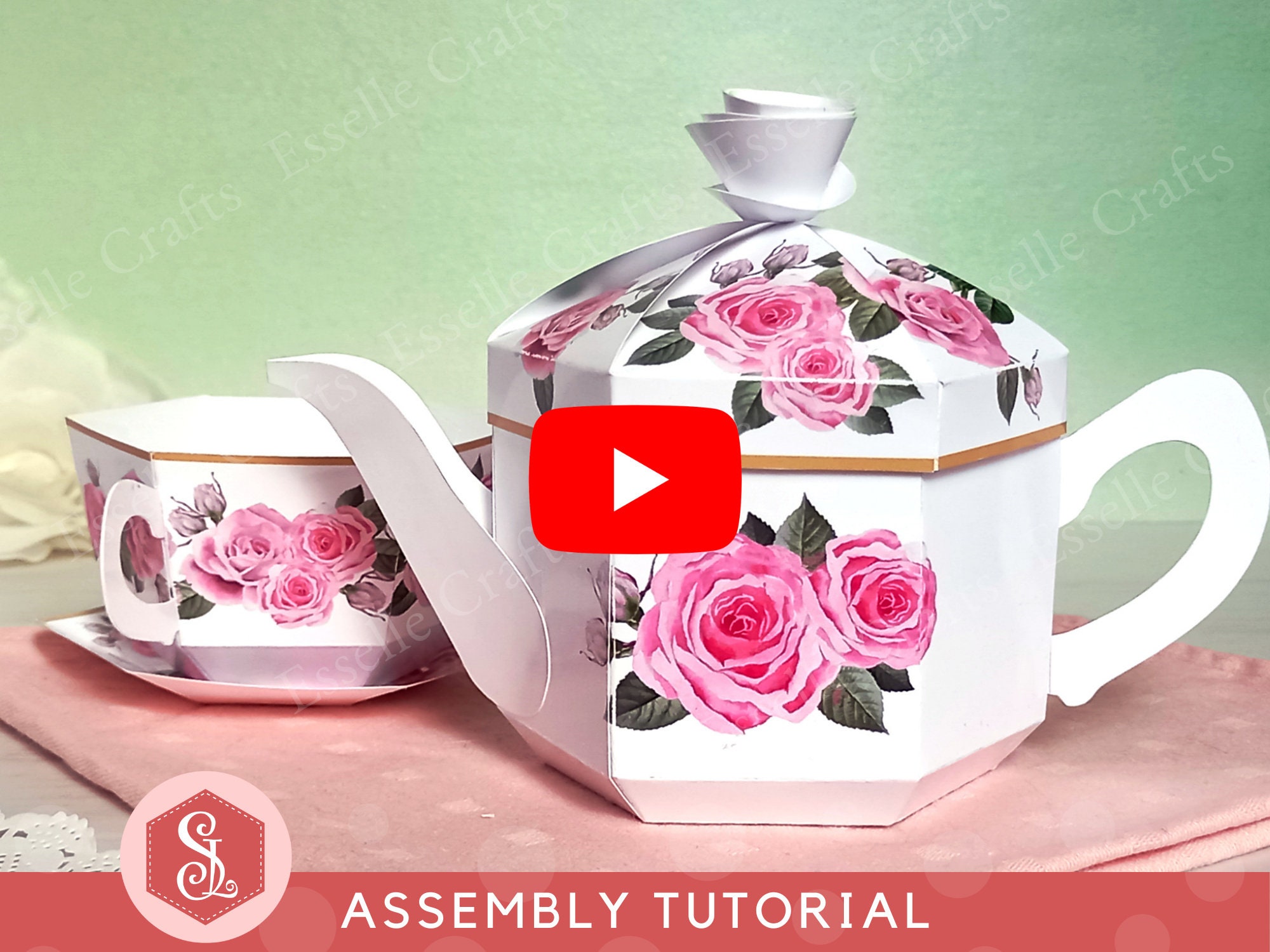 Rose Tea Party Set PDF Templates. Afternoon Tea Party Favour Boxes ...
