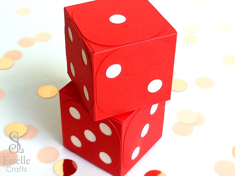Dice Favour Boxes SVG PDF Templates. Casino Gift Box. Lucky - Etsy