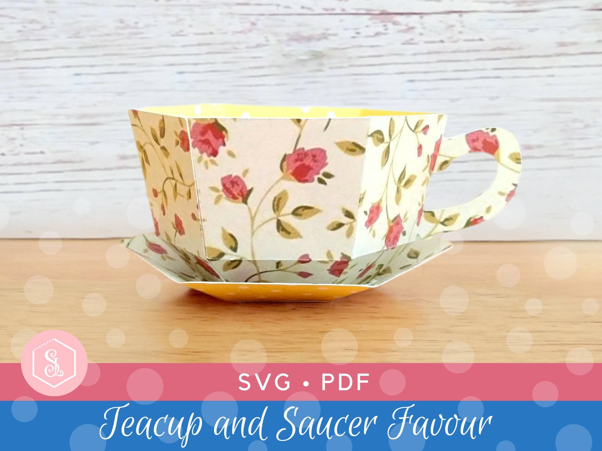 Teacup and Saucer Favour SVG PDF Templates. Tea Party Gift. - Etsy ...