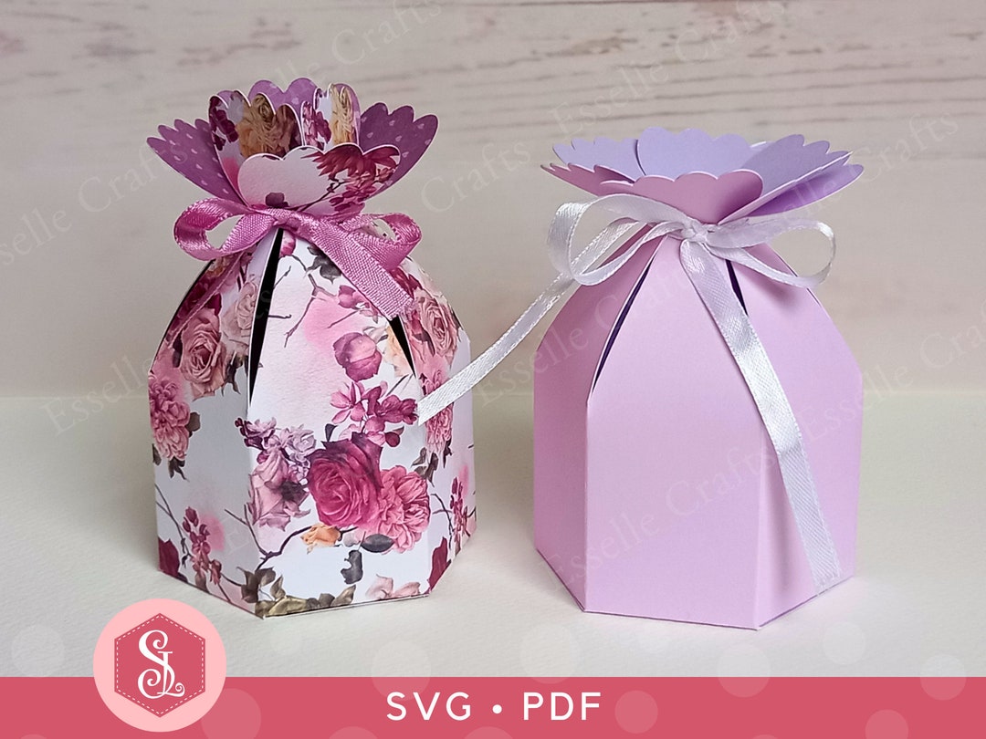Flower Favour Box SVG PDF Templates. Flower Gift Box. - Etsy UK