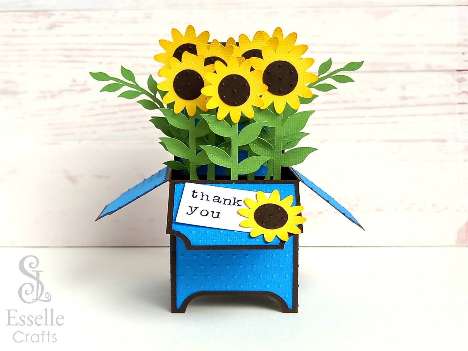 Sunflower Box Card SVG Template. Pop-up Box Card. Pop-up | Etsy UK