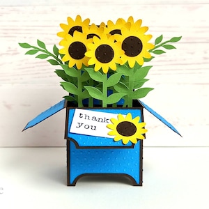 Sunflower Box Card SVG Template. Pop-up Box Card. Pop-up - Etsy