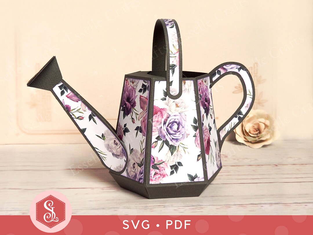 Watering Can SVG PDF Templates. Cricut Cut File. Garden Party Favour ...