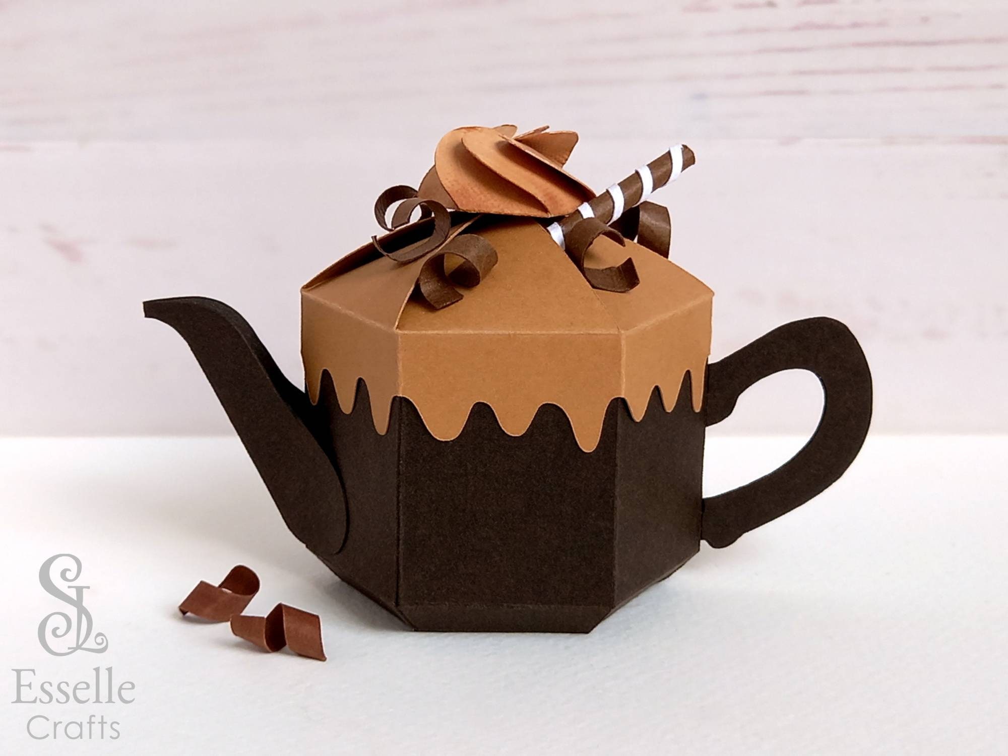Chocolate Teapot Box SVG PDF Templates. Novelty Teapot. 3D - Etsy UK