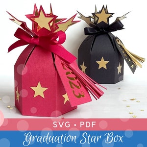Graduation Star Box SVG PDF Templates. Graduation Gift Box. - Etsy