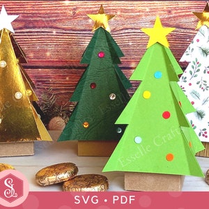 Christmas Tree Favour Box SVG PDF Templates. Christmas Table Favour ...