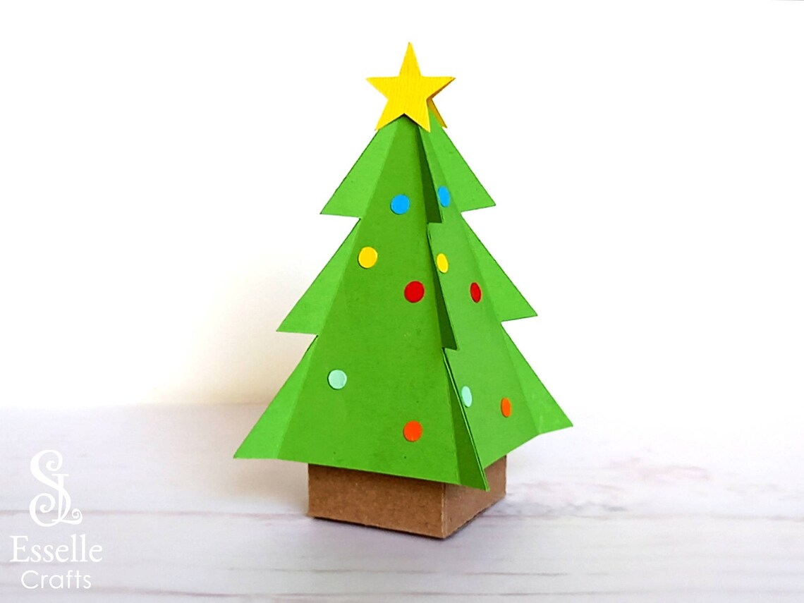 Christmas Tree Favour Box SVG PDF Template. Treat Box. - Etsy UK