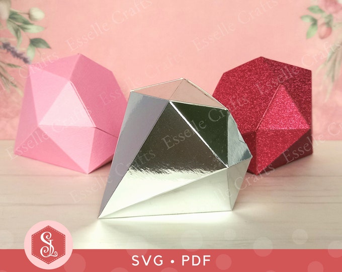 Diamond Shape Printable Gift Box Template PDF Digital File Instant ...