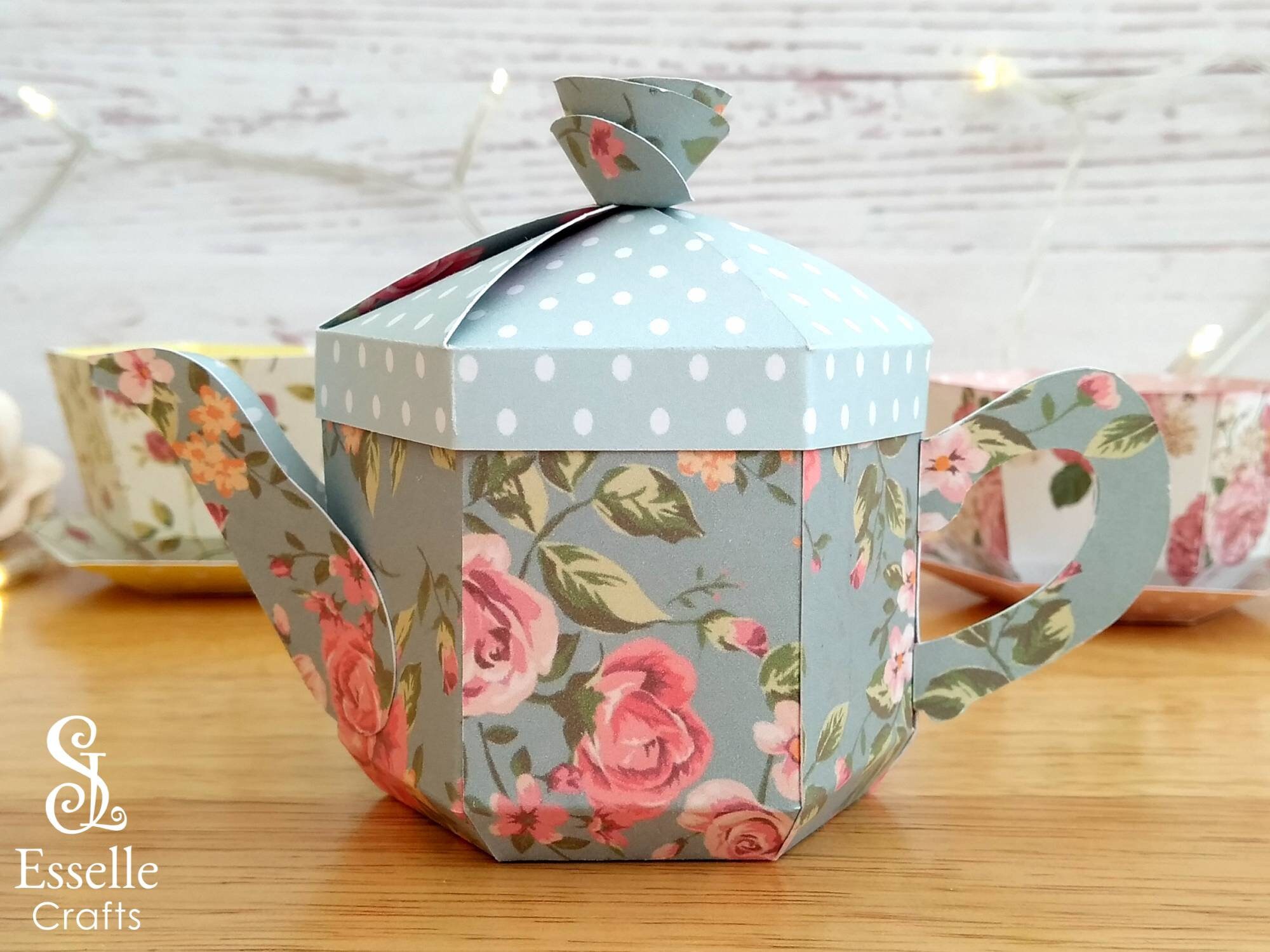 Teapot Favour Box SVG PDF Templates. Tea Party Gift Box. - Etsy UK