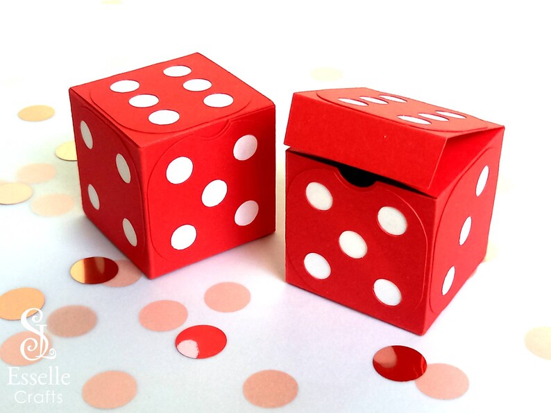 Dice Favour Boxes SVG PDF Templates. Casino Gift Box. Lucky - Etsy