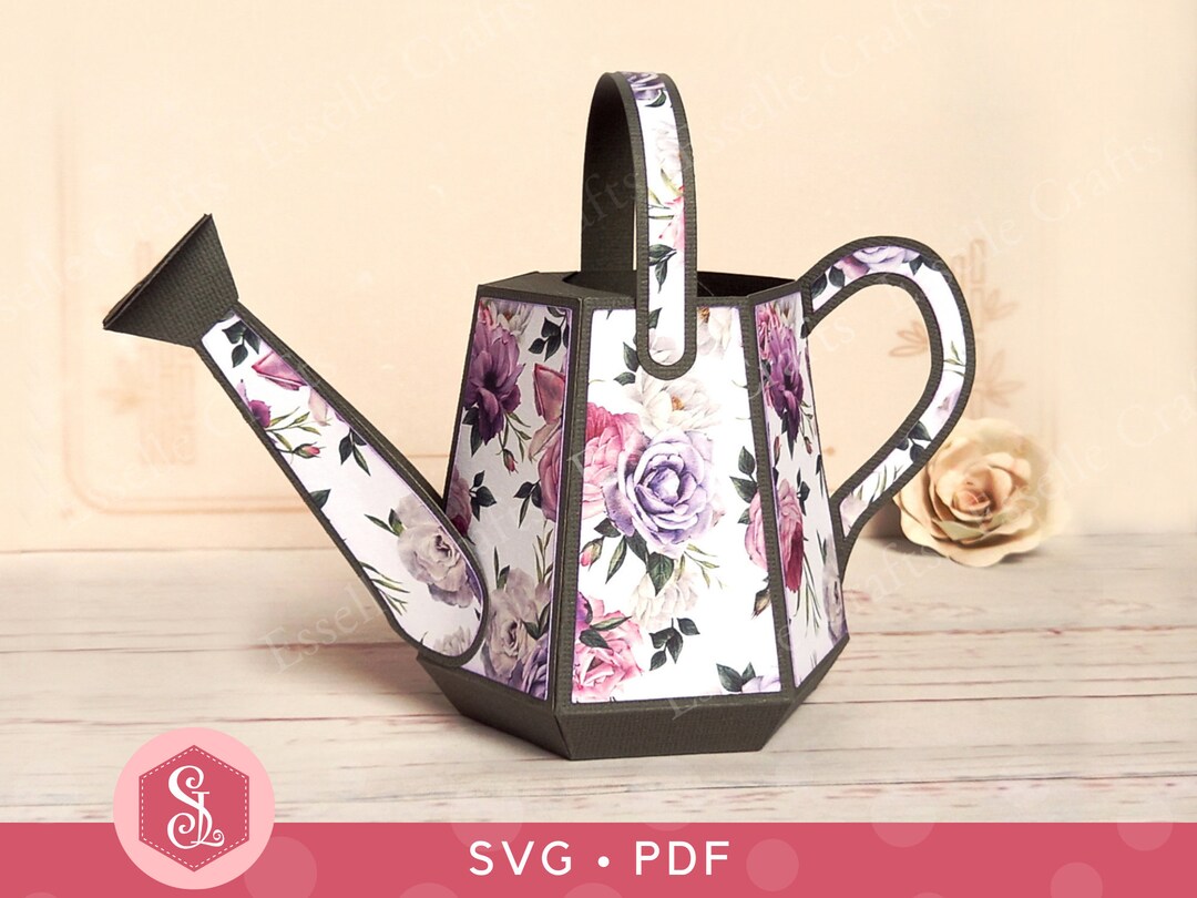 Watering Can SVG PDF Templates. Cricut Cut File. Garden Party Favour ...