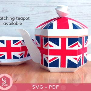 Union Flag Teacup and Saucer Favour SVG + PDF Templates. Union Jack Tea ...