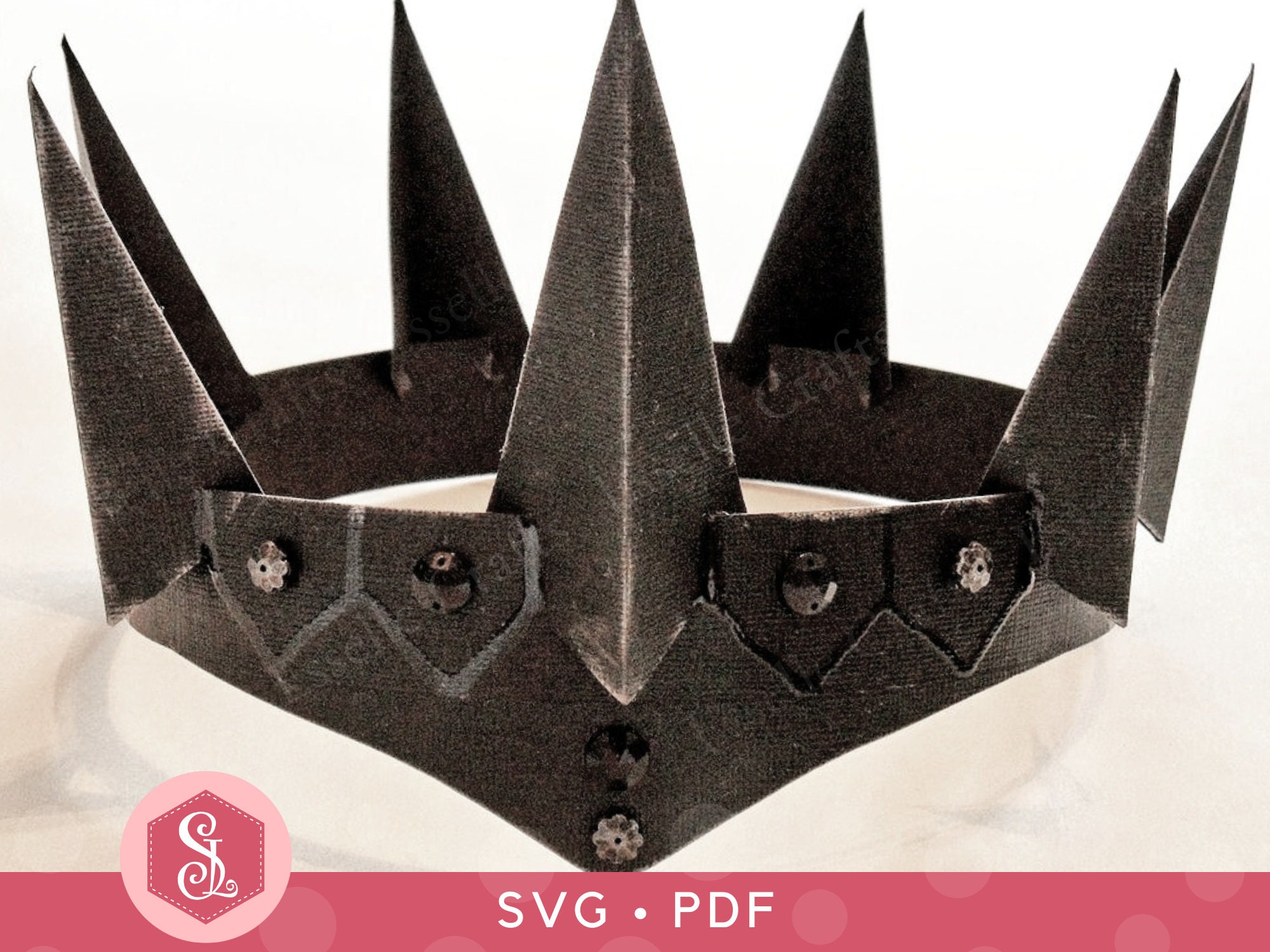 Evil Queen Crown SVG + PDF Templates, Halloween Huntsman Costume ...
