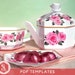 Rose Tea Party Set PDF Templates. Afternoon Tea Party Favour Boxes ...