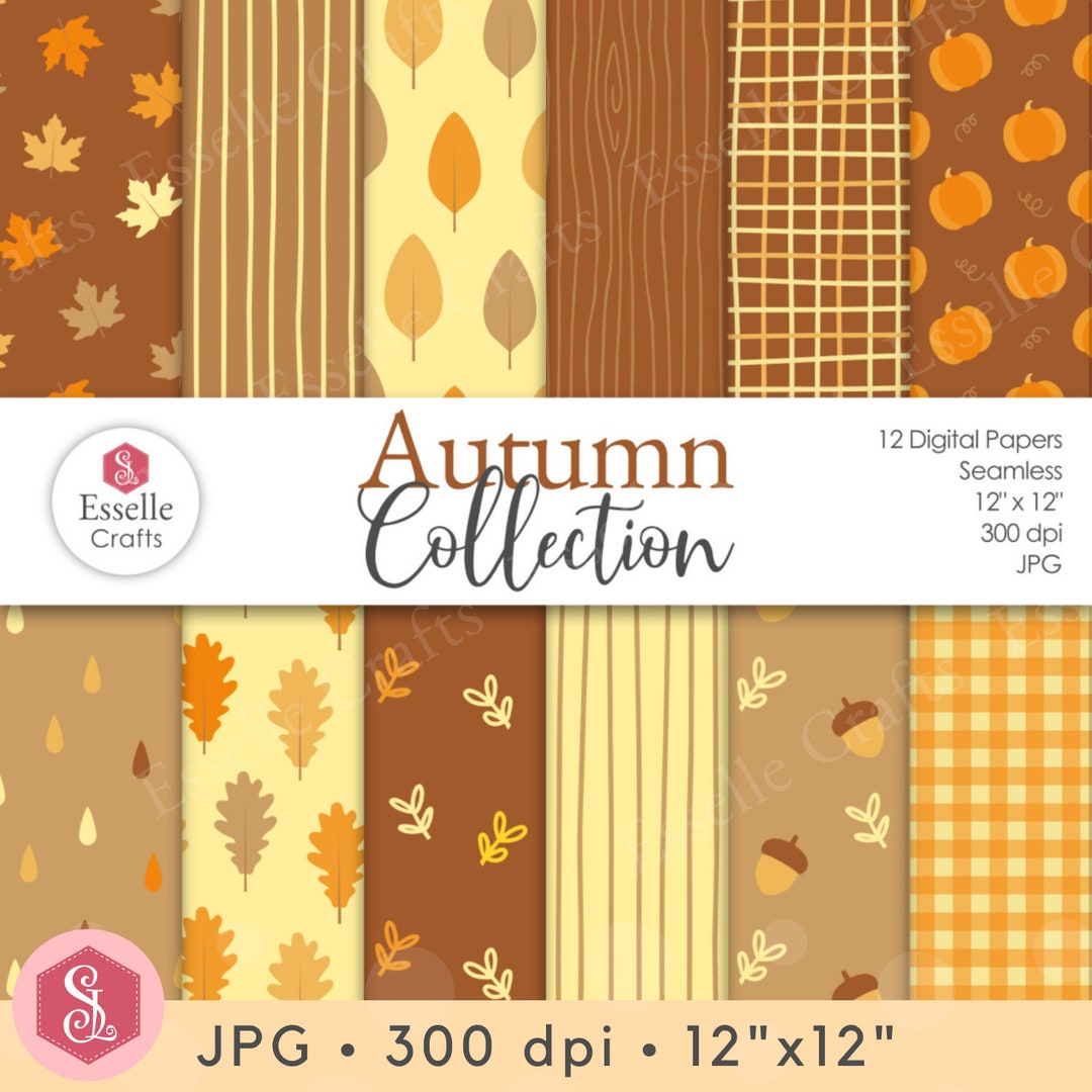 Autumn Seamless Digital Paper Pack, Fall Background Digital Paper ...