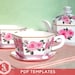 Rose Tea Party Set PDF Templates. Afternoon Tea Party Favour Boxes ...