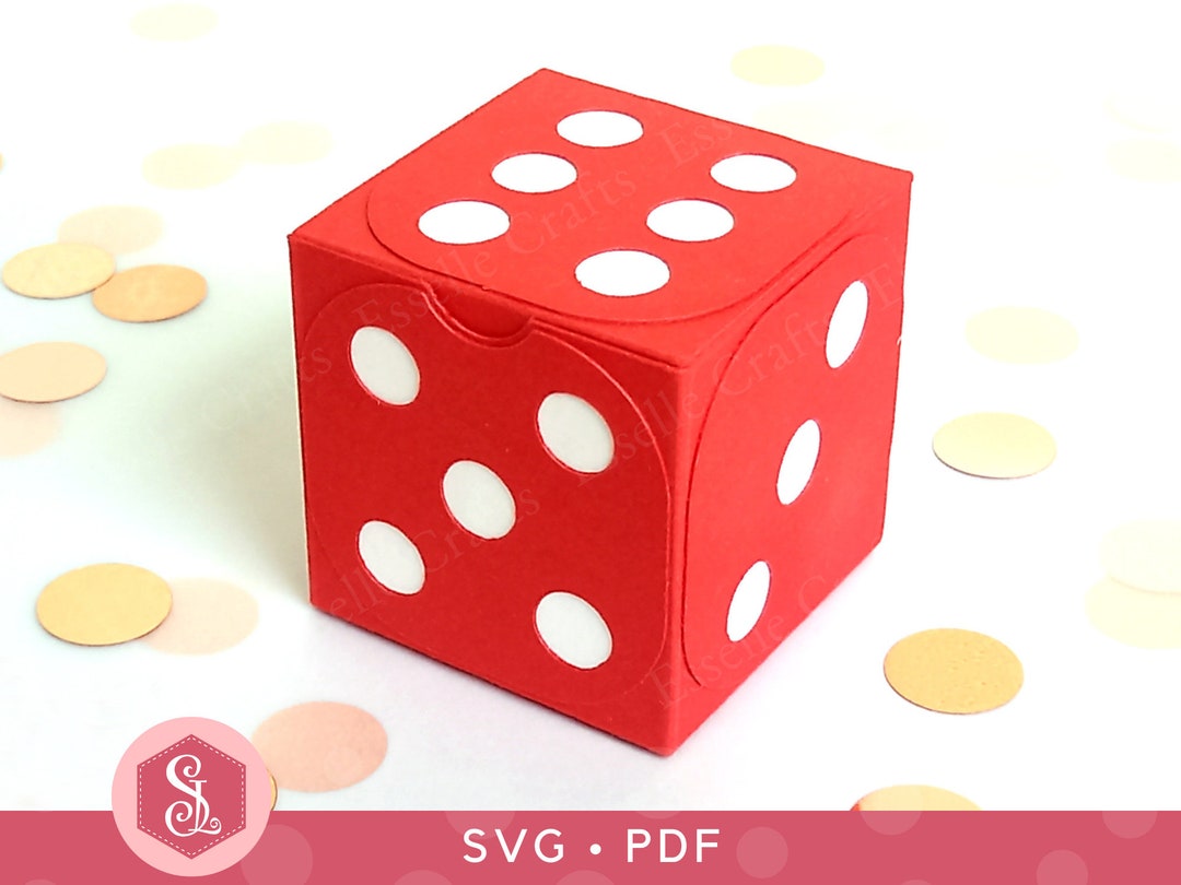 Dice Favour Boxes SVG PDF Templates. Casino Gift Box. Lucky Dice. Las ...