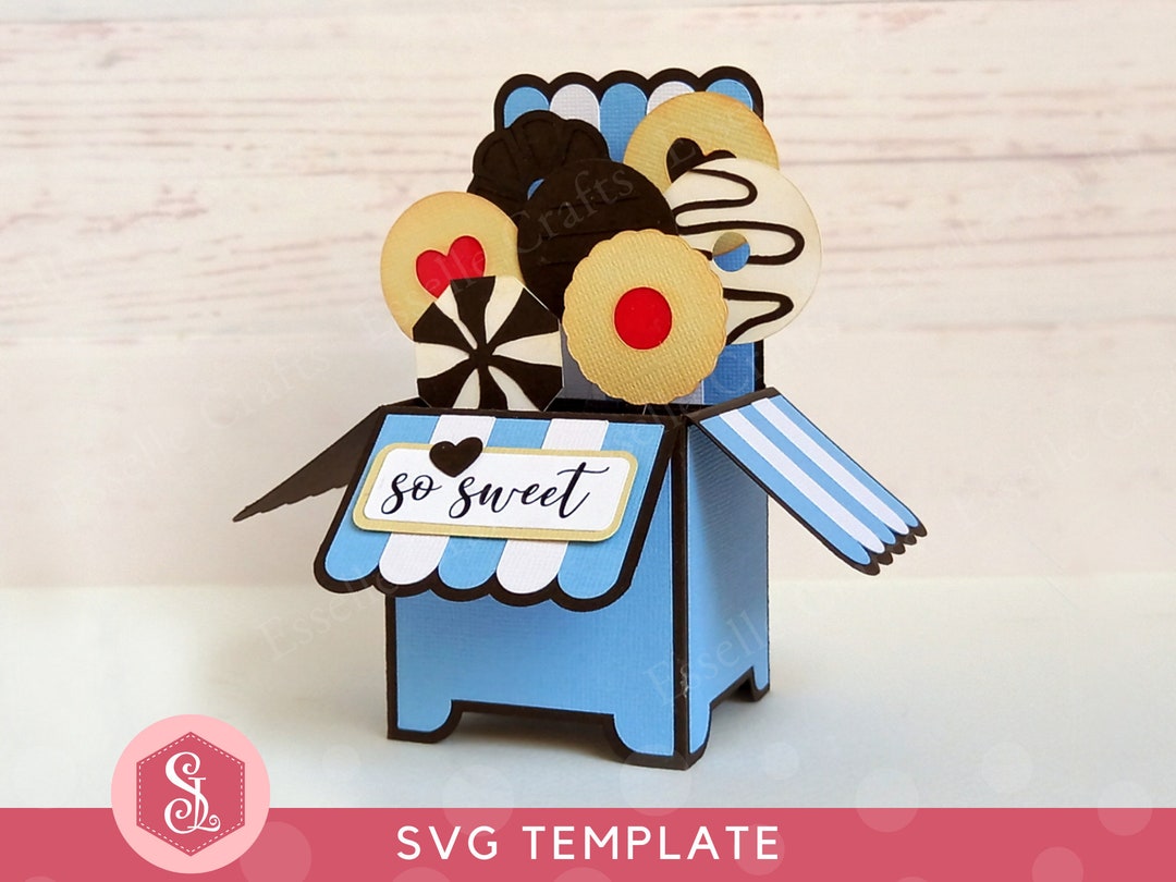 Biscuit Box Card SVG Template. Pop-up Box Card. Biscuit Greeting Card ...