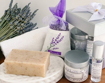 Lavender Spa Gift Box Relaxing Lavender Self-care Box Spa Gift Basket ...