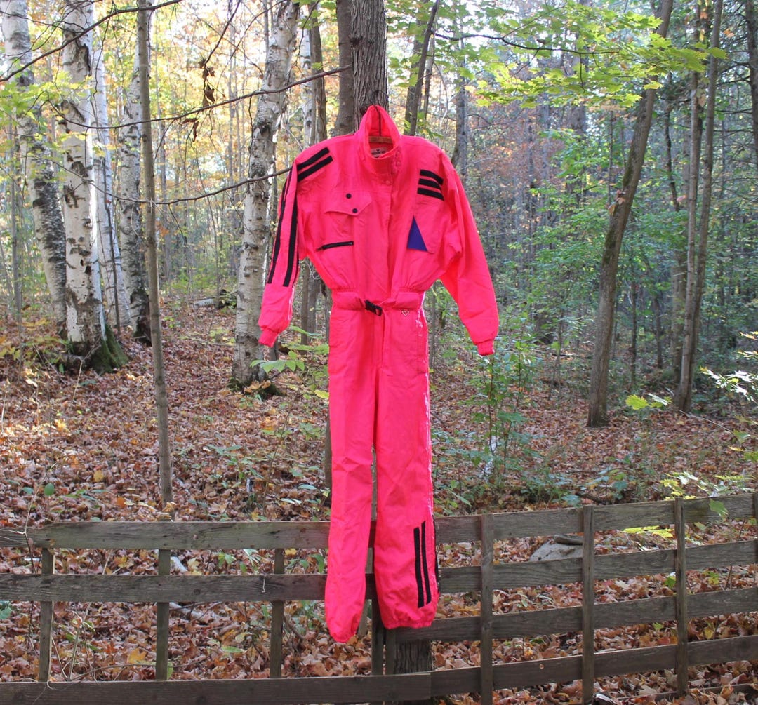 Vintage Obermeyer Neon Pink Jacket and Pants Jumpsuit Onesie Ski Snow ...