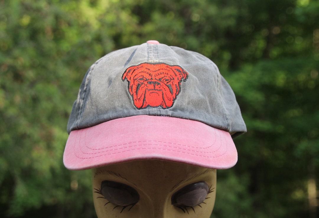 Vintage Big Dog Company Beer Bulldog Grey and Red Strapback Hat ...