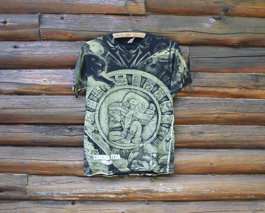 Vintage Mexico Chichen Itza Myan Ruins Pyramid All Over Print T-shirt ...