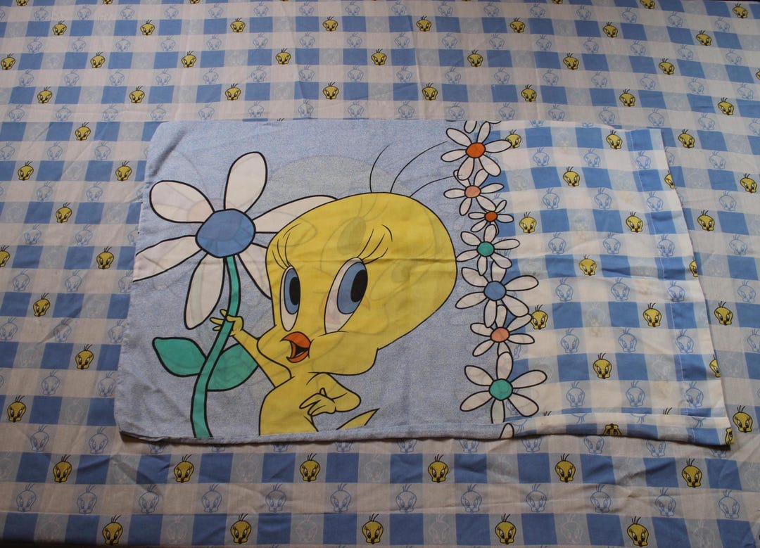 Vintage Tweety Bird Twin Flat Bed Sheet With Matching Pillowcase - Etsy