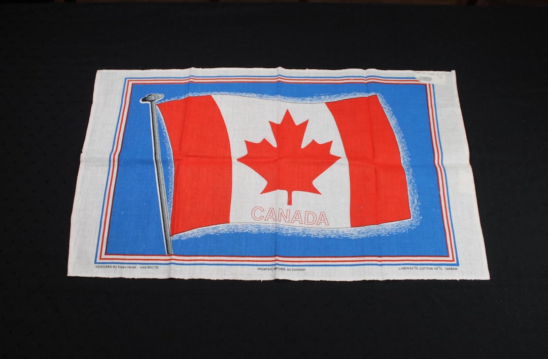 Vintage Canada Flag Canadian Souvenir Kitchen Tea Towel - Retro Home ...