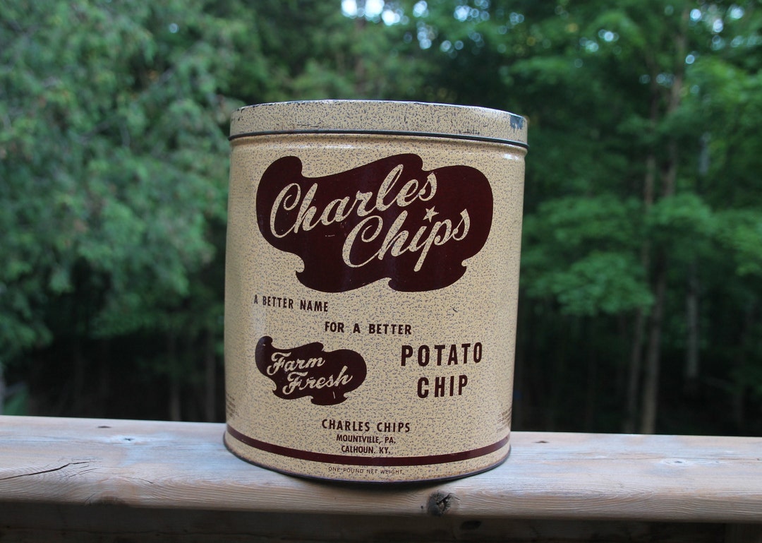 Vintage Charles Chips Potato Chip Farm Fresh Metal Advertising Tin - Etsy