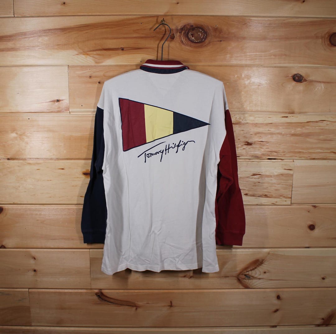 Vintage Tommy Hilfiger 90s Collared Preppy Long Sleeve Striped Shirt ...