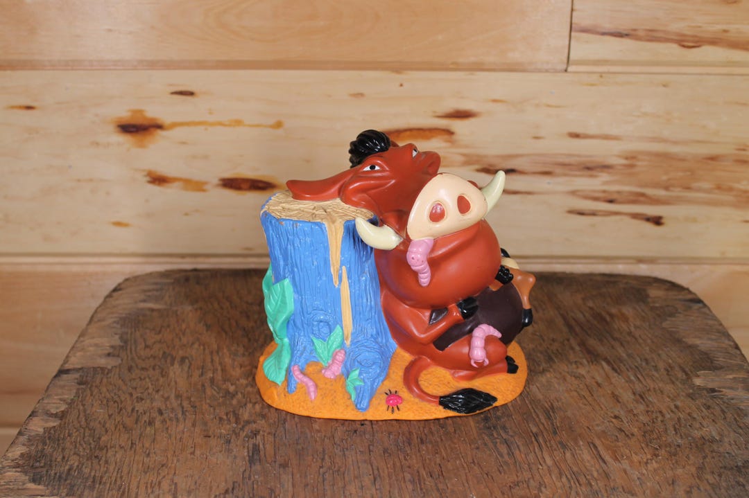 Vintage Disney the Lion King Pumba and Timon Vinyl Plastic Coin Piggy ...