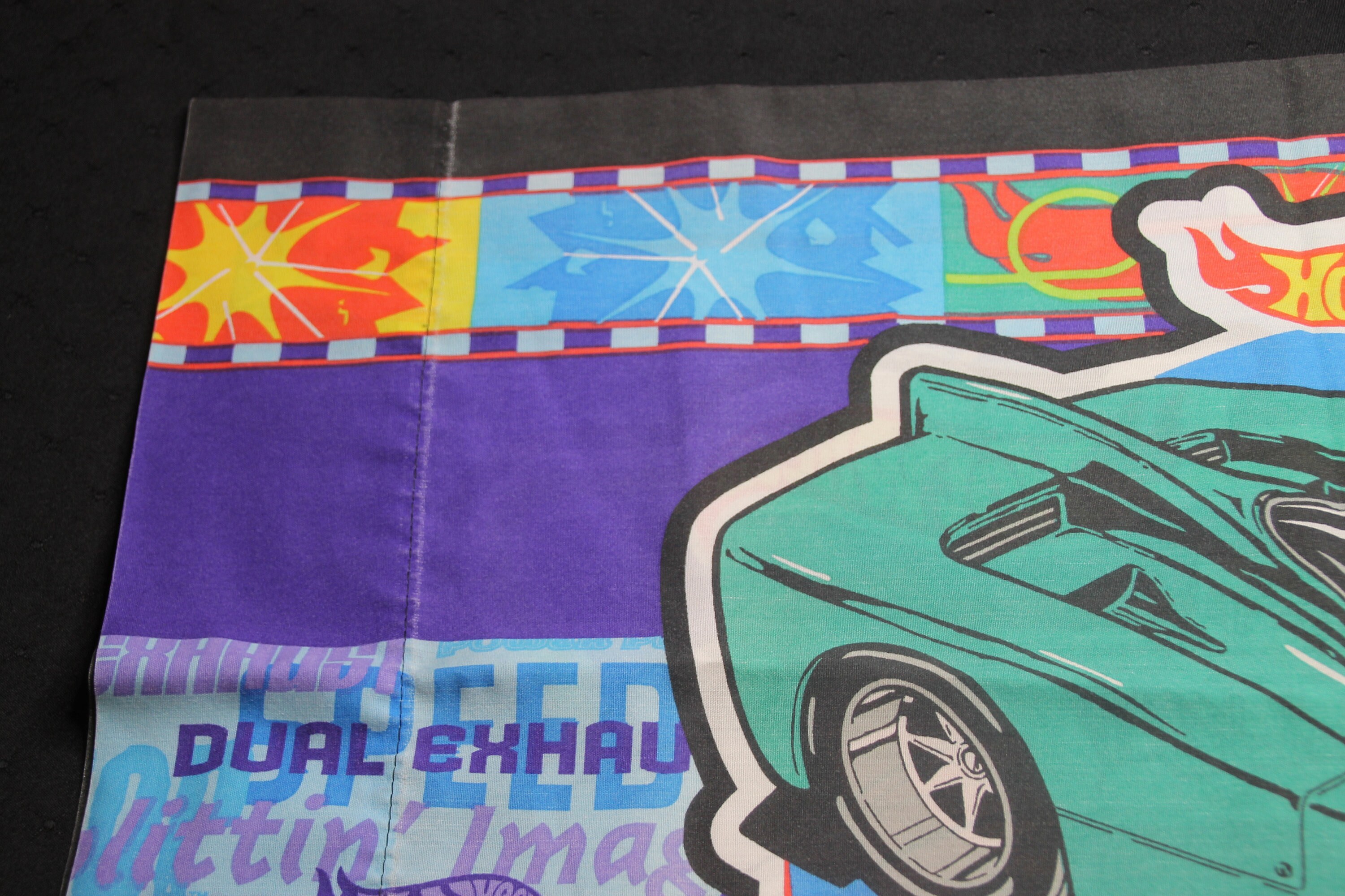 Vintage 1997 Hotwheels Hot Wheels Pattern Racing Car Kids Room Themed ...