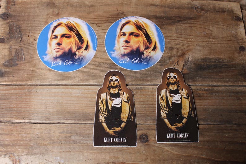 Vintage Kurt Cobain Nirvana Sticker Lot - 13 Retro Rock and Roll Band ...