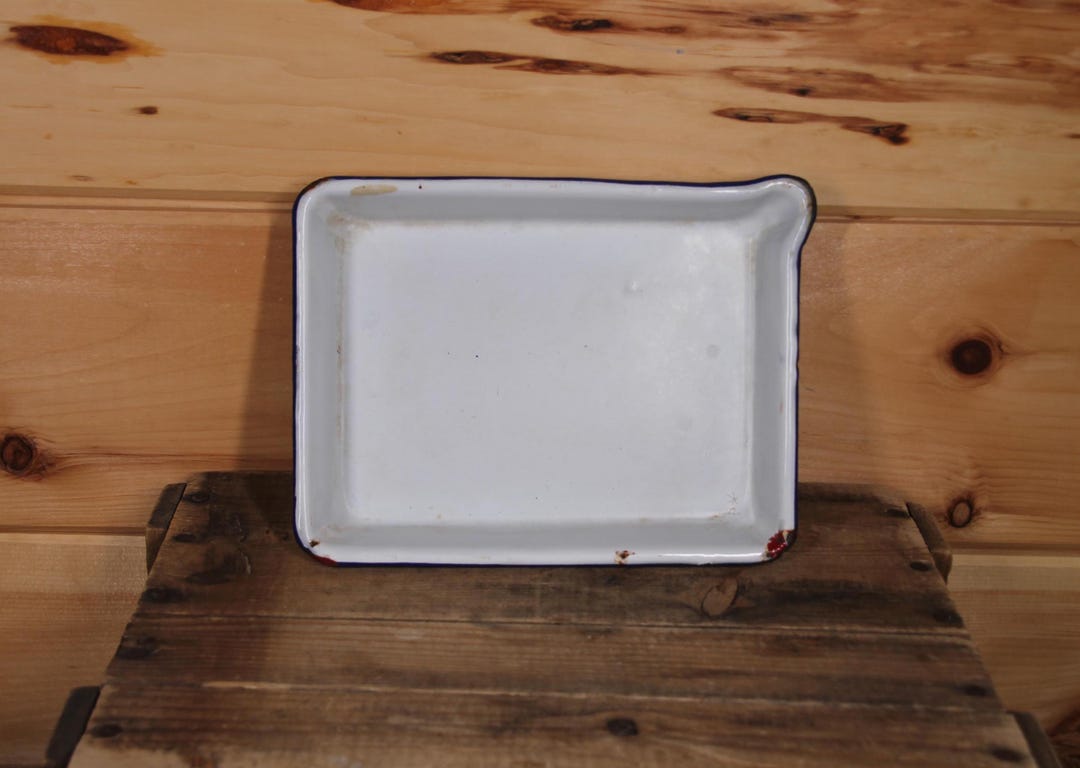 Vintage Enamel Photo Developing Dark Room Drip Tray Pan With Spout 5" X ...