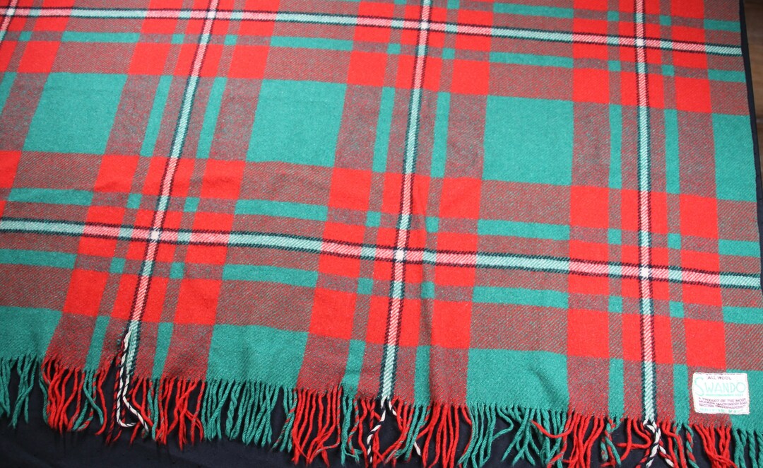Vintage Swando All Plaid Wool Blanket Bedding - Etsy