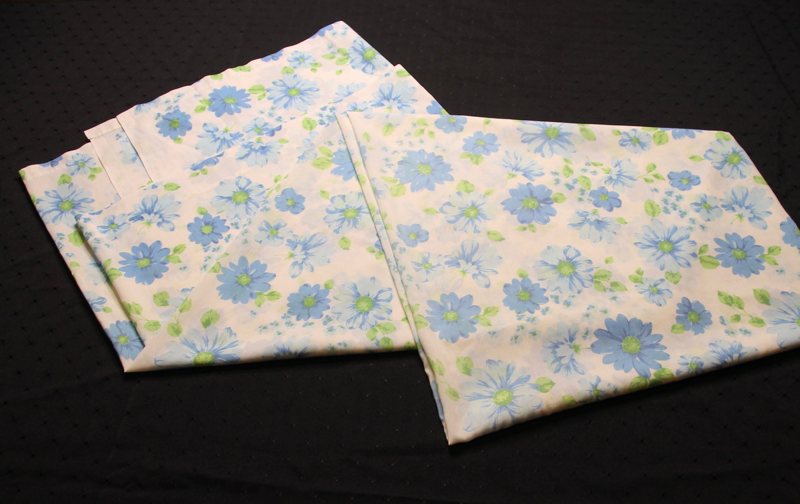 Vintage Blue Flower Floral Pattern Flat Bed Sheet - Etsy
