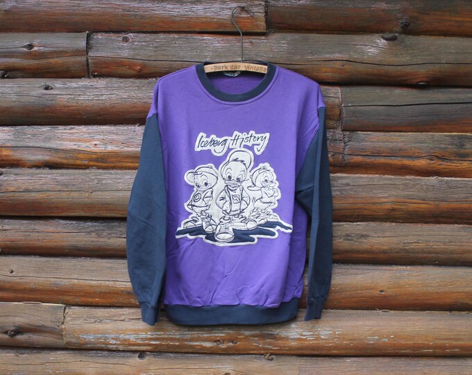 Vintage Iceberg History Huey Duey and Luey Purple Pullover Sweatshirt ...