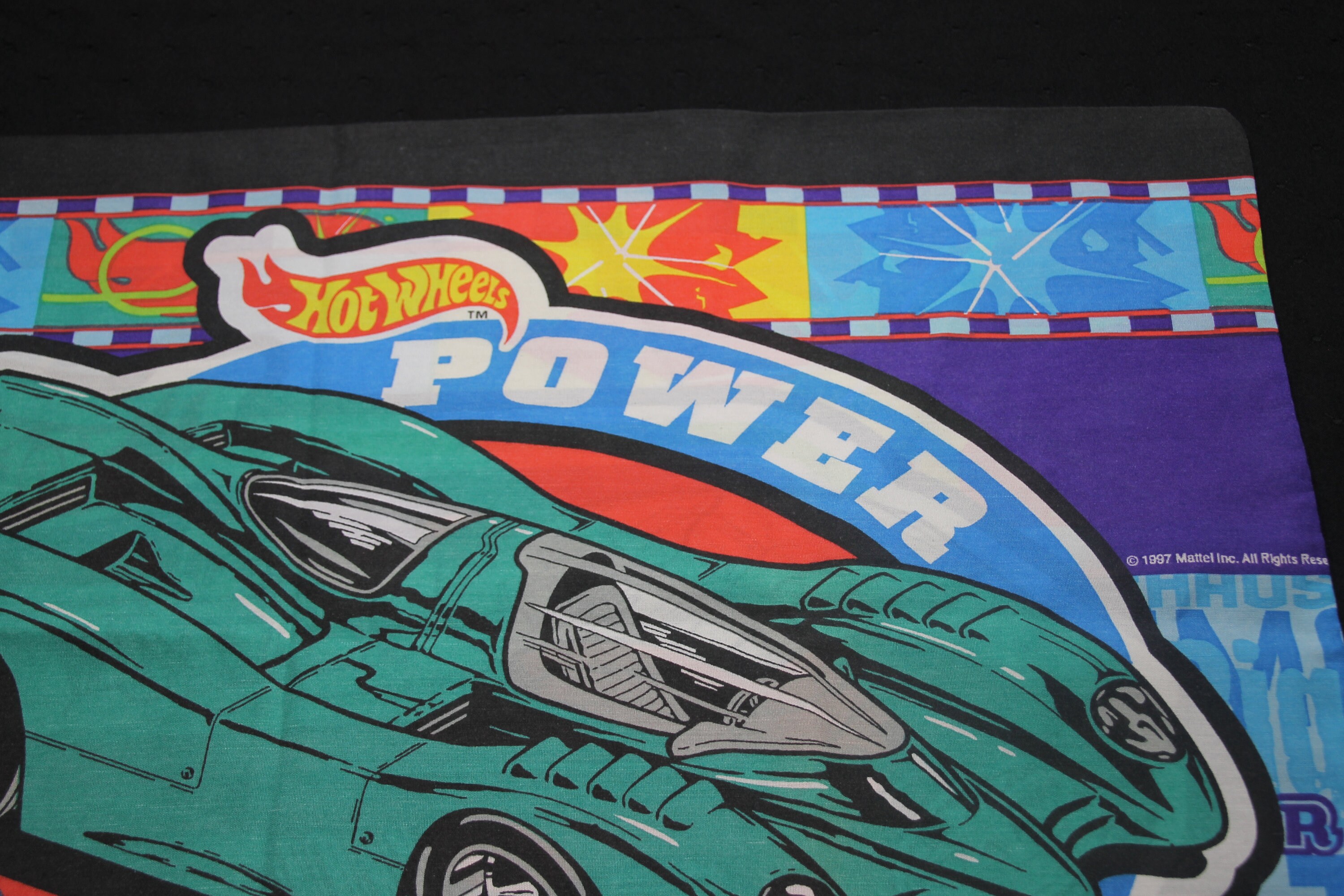 Vintage 1997 Hotwheels Hot Wheels Pattern Racing Car Kids Room Themed ...