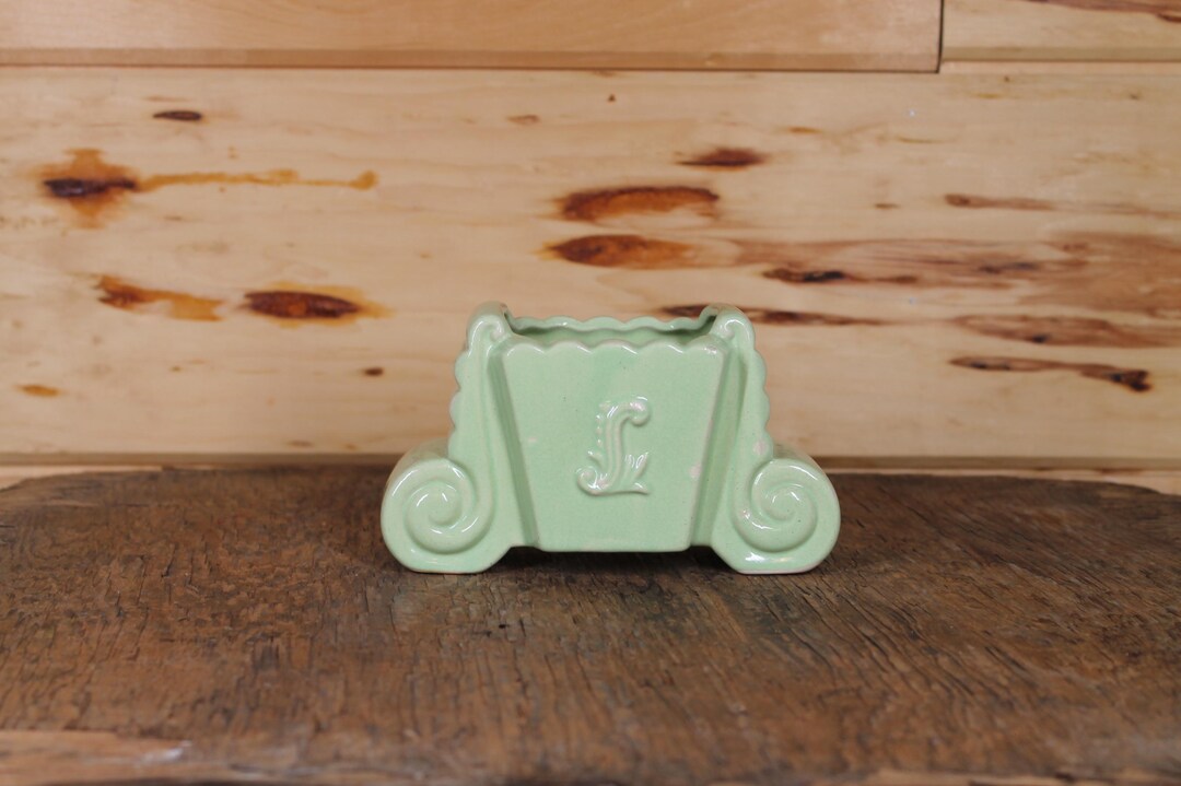 Vintage Light Green Art Deco Small Planter Dish Mantle Centerpiece Home ...