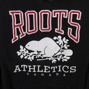 Vintage Roots Athletics Canada Black and Red Hoodie Sweatshirt Adult ...