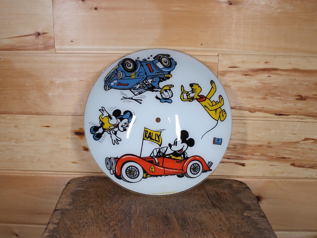Vintage Walt Disney Mickey Mouse and Friends Ceiling Light Glass Cover ...