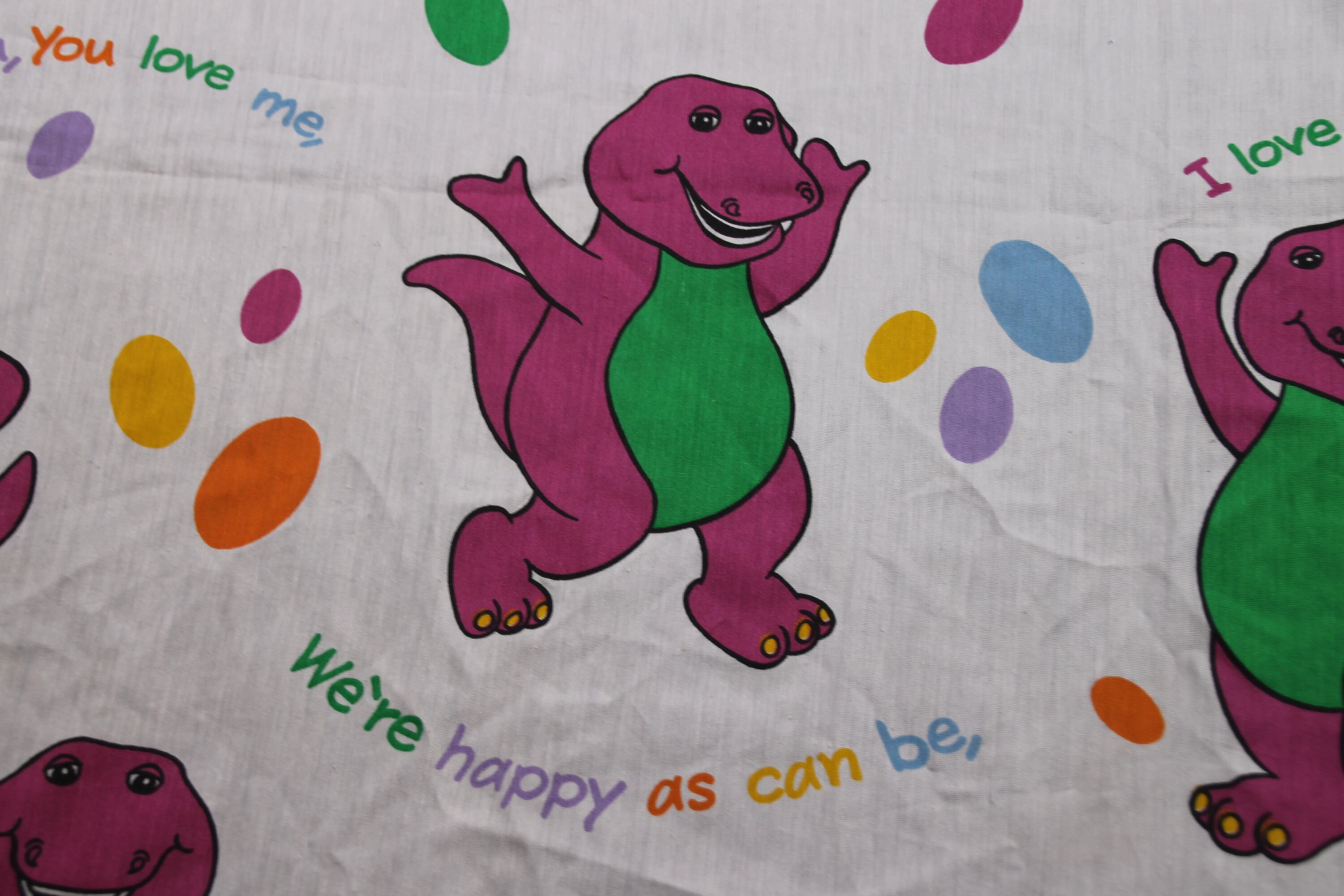 Vintage 1992 Barney the Dinosaur Full Flat Themed Bedding Bed Sheet - Etsy