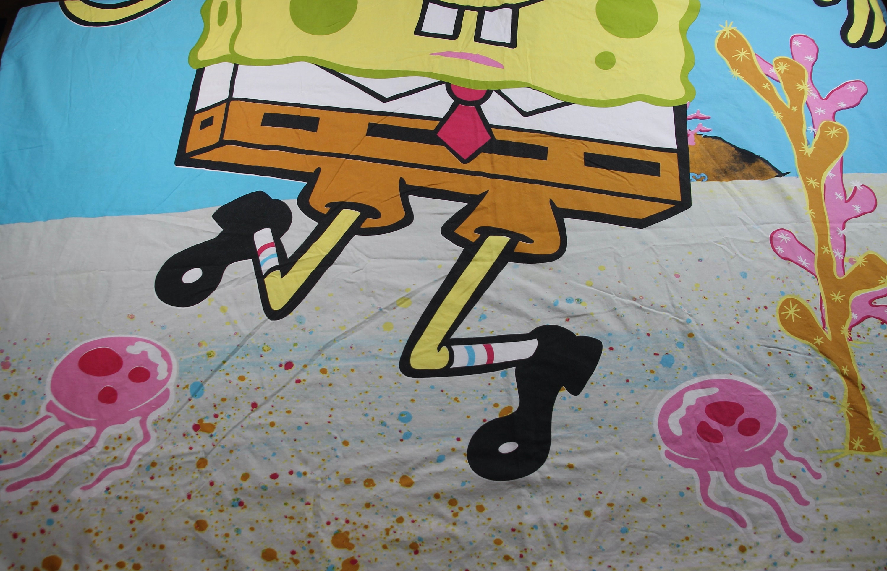 Vintage Sponge Bob Squarepants Themed Duvet Cover With Matching ...
