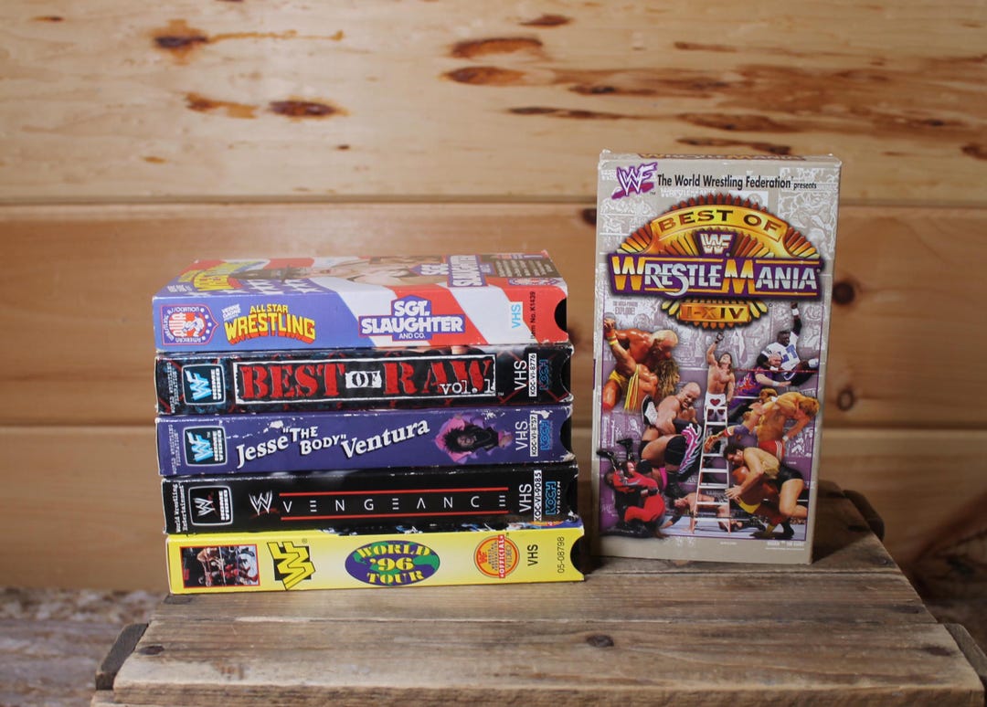 Vintage WWF Wrestling VHS Lot of 6 Tapes - Sgt Slaughter / Best of RAW ...